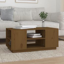 vidaXL - Couchtisch Honigbraun 90x49x40,5 cm Massivholz Kiefer