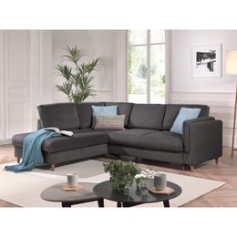 Lisa Design - Brooke – ecksofa rechts links – mit schlaffunktion – 5-sitzer – aus samt - dunkelgrau