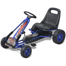 Pedal Go-Kart mit verstellbarem Sitz Blau vidaXL