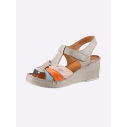 Gemini Damen Sandalette ganz aus Leder, sesam, Gr&ouml;&szlig;e 41