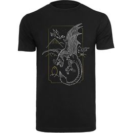 F4NT4STIC Shirt 'Harry Potter Dragon Line Art' male Black size M