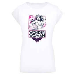 F4NT4STIC T-Shirt 'DC Comics Wonder Woman Pink Action' Damen Gr&ouml;&szlig;e 5XL grau / himbeer / schwarz / wei&szlig;