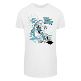 F4NT4STIC T-Shirt 'Tom And Jerry Summer Shark' Herren Gr&ouml;&szlig;e S blau / schwarz / wei&szlig;