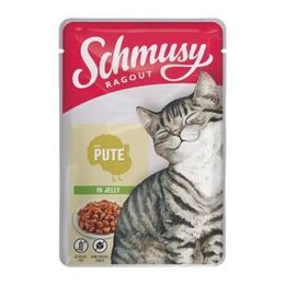 Schmusy Ragout Nassfutter Katze Adult in Gelee Pute 44x100 g