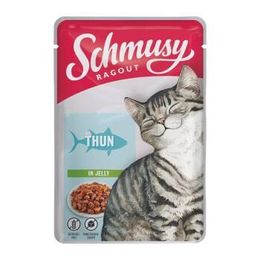 Schmusy Ragout Nassfutter Katze Adult in Gelee Thunfisch 44x100 g