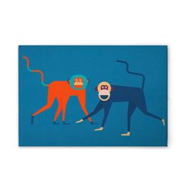 A.S. Création Leinwandbild A.S. CRÉATION "Monkey Business 2 - Wandbild Blau Orange Keilrahmen Kunst", braun, T:2cm, Canvas, Bilder, Canvas Affen Leinwand Bunt Wandkunst Schlafzimmer Abstrakt Abstrakt