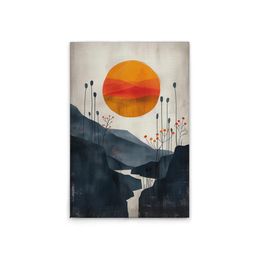 A.S. Création Leinwandbild A.S. CRÉATION "Skandi Sunset - Wandbild Orange Blau Keilrahmen Wandkunst", braun, T:2cm, Canvas, Bilder, Canvas Sonnenuntergang Leinwand Kunst Wandkunst Schlafzimmer Natürlich