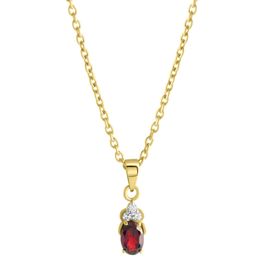 Kette mit Anhänger Firetti "Schmuck Geschenk Silber 925 Halsschmuck Halskette Ankerkette", rot (gelbgoldfarben, silberfarben, rot, kristallweiß), Halsketten, Damen, Silber 925 (Sterlingsilber), L: 45cm B: 1,5mm, mit Granat, Zirkonia (synth.), B:1,5mm