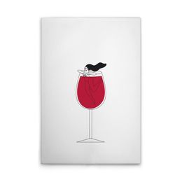 A.S. Création Leinwandbild A.S. CRÉATION "Wine Love 3 - Wandbild Schwarz Weiß Rot Keilrahmen Kunst", braun, T:2cm, Canvas, Bilder, Canvas Weinglas Leinwand WG Wandkunst Schlafzimmer Küche Lifestyle