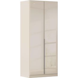 Drehtürenschrank Rauch "Kleiderschrank Kleiderschränke Schrank Garderobe AGORDO mit Glasfront", beige, glas beige (champagner), B:91cm H:210cm T:54cm, Holzwerkstoff, Schränke, durchdachte Innenausstattung, in 6 Breiten und 2 Höhen MADE IN GERMANY