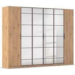 Drehtürenschrank Rauch "Acero", braun (eiche artisan), B:271cm H:210cm T:54cm, Holzwerkstoff, Schränke, Mitteltüren mit Spiegel in moderner Loft-Optik MADE IN GERMANY