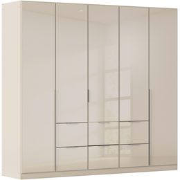 Drehtürenschrank Rauch "Kleiderschrank Kleiderschränke Schrank Garderobe AGORDO mit Glasfront", beige, glas beige (champagner), B:226cm H:210cm T:54cm, Holzwerkstoff, Schränke, mit Außenschubkästen, in 6 Breiten und 2 Höhen MADE IN GERMANY