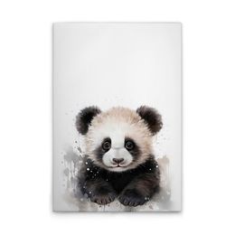 A.S. Création Leinwandbild A.S. CRÉATION "Baby Panda - Wandbild Schwarz Weiß Grau Keilrahmen Kunst", braun, T:2cm, Canvas, Bilder, Canvas Baby Leinwand Panda Wandkunst Schlafzimmer Kinderzimmer Tiere