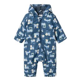 Overall name it "NBMMAX SUIT TRAIN", Baby, Gr. 62 (68), N-Gr, blau (schwarz denim), Web, Obermaterial: 100% Polyester, gemustert, casual, Langarm, Overalls