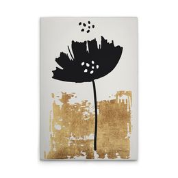 A.S. Création Leinwandbild A.S. CRÉATION "Black Poppy - Wandbild Creme Gold Schwarz Keilrahmen Kunst", braun, T:2cm, Canvas, Bilder, Canvas Mohnblüte Leinwand Schwarz Wandkunst Schlafzimmer Gold Abstrakt