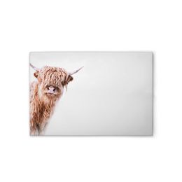 A.S. Création Leinwandbild A.S. CRÉATION "Highland Cattle 2 - Wandbild Weiß Braun Keilrahmen Kunst", braun, T:2cm, Canvas, Bilder, Canvas Tiere Leinwand Kuh Wandkunst Schlafzimmer Tiere Basic Büro