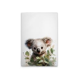 A.S. Création Leinwandbild A.S. CRÉATION "Baby Koala - Wandbild Weiß Grün Grau Keilrahmen Kunst", braun, T:2cm, Canvas, Bilder, Canvas Baby Leinwand Koala Wandkunst Schlafzimmer Kinderzimmer Tiere