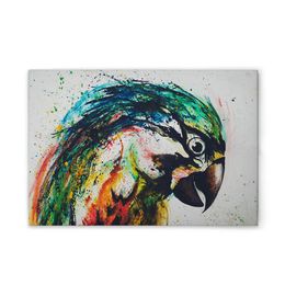 A.S. Création Leinwandbild A.S. CRÉATION "Parrot - Wandbild Bunt Creme Schwarz Keilrahmen Kunst", braun, T:2cm, Canvas, Bilder, Canvas Bunter Leinwand Papagei Wandkunst Schlafzimmer Tiere Modern