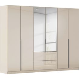 Drehtürenschrank Rauch "Kleiderschrank Kleiderschränke Schrank Garderobe AGORDO mit Glasfront", beige, glas beige (champagner), B:271cm H:229cm T:54cm, Holzwerkstoff, Schränke, mit Außenschubkästen, in 6 Breiten und 2 Höhen MADE IN GERMANY