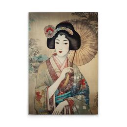 A.S. Création Leinwandbild A.S. CRÉATION "Geisha Vintage - Wandbild Bunt Beige Keilrahmen Wandkunst", braun, T:2cm, Canvas, Bilder, Canvas Geisha Leinwand Asia Wandkunst Schlafzimmer Vintage Kunst Deko