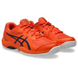 Tennisschuh asics "GEL-GAME 10 GS", Gr. 34,5, nova orange, indigo fog, Textil, Synthetik, sportlich, Schuhe