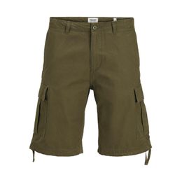 Jack & Jones Cargoshorts JACK & JONES "JPSTCOLE BARKLEY JJCARGO SHORTS SN", Herren, Gr. S, N-Gr, grün (olive night), Web, Obermaterial: 100% Baumwolle, unifarben, Basic, regular fit ca. Mitte Knie, Hosen, mit Cargo Taschen