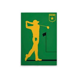 A.S. Création Leinwandbild A.S. CRÉATION "Golfplayer - Wandbild Grün Gelb Schwarz Keilrahmen Kunst", braun, T:2cm, Canvas, Bilder, Canvas Retro Leinwand Golfspieler Wandkunst Schlafzimmer Retro & Deko