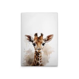 A.S. Création Leinwandbild A.S. CRÉATION "Baby Giraffe - Wandbild Weiß Braun Beige Keilrahmen Kunst", braun, T:2cm, Canvas, Bilder, Canvas Baby Leinwand Giraffe Wandkunst Schlafzimmer Kinderzimmer Deko