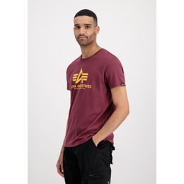 T-Shirt Alpha Industries "Alpha Industries Men - T-Shirts Basic T-Shirt 2 Pack", Herren, Gr. 2XL, bunt (olive, burgundy), Shell: 100% Cotton, Kurzarm, Shirts