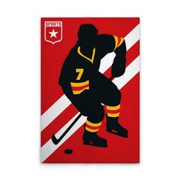 A.S. Création Leinwandbild A.S. CRÉATION "IceHockey - Wandbild Rot Gelb Schwarz Keilrahmen Kunst", braun, T:2cm, Canvas, Bilder, Canvas Retro Leinwand Ice Wandkunst Schlafzimmer Hockey Spieler Retro