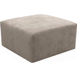 Polsterhocker WERK2 "Zeus-XL", braun (hellbraun), B:80cm H:41cm T:80cm, 100% Polyester, Hocker, Polsterhocker, Curvy Trend Hocker mit urbaner Optik