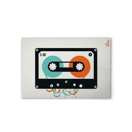 A.S. Création Leinwandbild A.S. CRÉATION "Mixtape - Wandbild Creme Schwarz Orange Keilrahmen Kunst", braun, T:2cm, Canvas, Bilder, Canvas Retro Leinwand Kassette Wandkunst Schlafzimmer Pop Art Retro