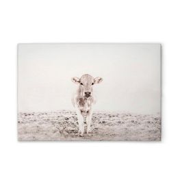 A.S. Création Leinwandbild A.S. CRÉATION "Highland Cattle 3 - Wandbild Weiß Creme Keilrahmen Kunst", braun, T:2cm, Canvas, Bilder, Canvas Tiere Leinwand Kuh Wandkunst Schlafzimmer Beige Cerme Tiere