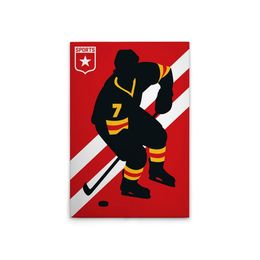 A.S. Création Leinwandbild A.S. CRÉATION "IceHockey - Wandbild Rot Gelb Schwarz Keilrahmen Kunst", braun, T:2cm, Canvas, Bilder, Canvas Retro Leinwand Ice Wandkunst Schlafzimmer Hockey Spieler Retro