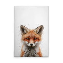 A.S. Création Leinwandbild A.S. CRÉATION "Baby Fox - Wandbild Weiß Braun Grau Keilrahmen Kunst", braun, T:2cm, Canvas, Bilder, Canvas Baby Leinwand Fuchs Wandkunst Schlafzimmer Kinderzimmer Tiere