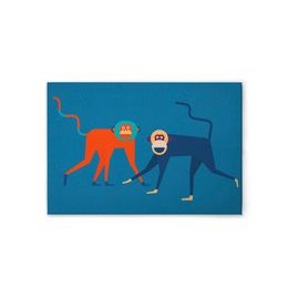 A.S. Création Leinwandbild A.S. CRÉATION "Monkey Business 2 - Wandbild Blau Orange Keilrahmen Kunst", braun, T:2cm, Canvas, Bilder, Canvas Affen Leinwand Bunt Wandkunst Schlafzimmer Abstrakt Abstrakt