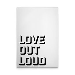 A.S. Création Leinwandbild A.S. CRÉATION "Love Out Loud - Wandbild Schwarz Weiß Keilrahmen Kunst", braun, T:2cm, Canvas, Bilder, Canvas 'Love Out Loud' Leinwand Lifestyle Wandkunst Wohnzimmer Modern