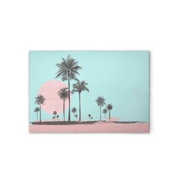 A.S. Création Leinwandbild A.S. CRÉATION "Miami Beach Sun 1 - Wandbild Blau Rosa Keilrahmen Kunst", braun, T:2cm, Canvas, Bilder, Canvas Miami Leinwand Strand Wandkunst Schlafzimmer Rosa Blau Natur