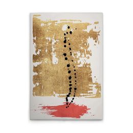 A.S. Création Leinwandbild A.S. CRÉATION "Drip Drop - Wandbild Gold Creme Schwarz Keilrahmen Kunst", braun, T:2cm, Canvas, Bilder, Canvas Abstrakt Leinwand Gold Wandkunst Schlafzimmer Schwarz Abstrakt