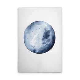 A.S. Création Leinwandbild A.S. CRÉATION "Blue Moon - Wandbild Weiß Blau Keilrahmen Kunst modern", braun, T:2cm, Canvas, Bilder, Canvas Blauer Leinwand Mond Wandkunst Schlafzimmer Kindermotive Kinder