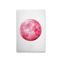 A.S. Création Leinwandbild A.S. CRÉATION "Pink Moon - Wandbild Weiß Pink Keilrahmen Kunst modern", braun, T:2cm, Canvas, Bilder, Canvas Rosa Leinwand Mond Wandkunst Schlafzimmer Kindermotive Kinder