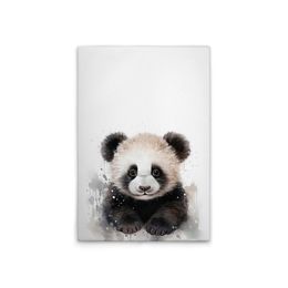 A.S. Création Leinwandbild A.S. CRÉATION "Baby Panda - Wandbild Schwarz Weiß Grau Keilrahmen Kunst", braun, T:2cm, Canvas, Bilder, Canvas Baby Leinwand Panda Wandkunst Schlafzimmer Kinderzimmer Tiere