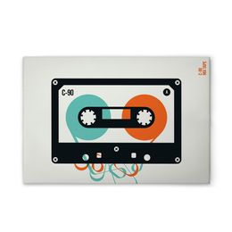 A.S. Création Leinwandbild A.S. CRÉATION "Mixtape - Wandbild Creme Schwarz Orange Keilrahmen Kunst", braun, T:2cm, Canvas, Bilder, Canvas Retro Leinwand Kassette Wandkunst Schlafzimmer Pop Art Retro