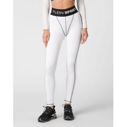 Leggings Plein Sport "Leggings Leggins", Damen, Gr. XXL, US-Größen, 01, weiß, FABRIC 1: 90% POLYESTER 10% ELASTANE, Hosen