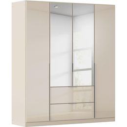 Drehtürenschrank Rauch "Kleiderschrank Kleiderschränke Schrank Garderobe AGORDO mit Glasfront", beige, glas beige (champagner), B:181cm H:210cm T:54cm, Holzwerkstoff, Schränke, mit Außenschubkästen, in 6 Breiten und 2 Höhen MADE IN GERMANY