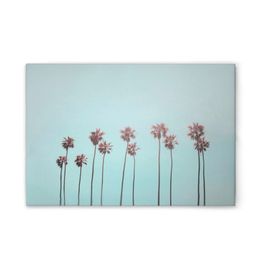 A.S. Création Leinwandbild A.S. CRÉATION "Tropical Trees - Wandbild Blau Rosa Grau Keilrahmen Kunst", braun, T:2cm, Canvas, Bilder, Canvas Palmen Leinwand Zart Wandkunst Schlafzimmer Blau Rosa Natur