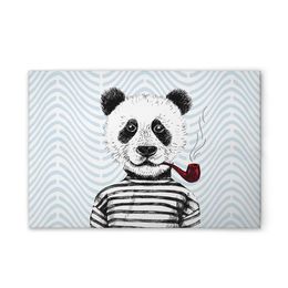 A.S. Création Leinwandbild A.S. CRÉATION "Modern Panda 1 - Wandbild Blau Weiß Keilrahmen Kunst", braun, T:2cm, Canvas, Bilder, Canvas Retro Leinwand Panda Wandkunst Schlafzimmer Bunt Tiere Retro