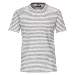 T-Shirt Casamoda "Casamoda T-Shirt gestreift", Herren, Gr. 4XL, weiß, 100% Baumwolle, Shirts