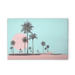 A.S. Création Leinwandbild A.S. CRÉATION "Miami Beach Sun 1 - Wandbild Blau Rosa Keilrahmen Kunst", braun, T:2cm, Canvas, Bilder, Canvas Miami Leinwand Strand Wandkunst Schlafzimmer Rosa Blau Natur