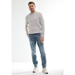 Regular-fit-Jeans Street One MEN, Herren, Gr. 30, Länge 32, blau (soft grüncast random wash), Web, Jeans, 88% Baumwolle, 10% Polyester, 2% Elasthan, unifarben, casual, lang, Jeans, 5-Pocket-Style